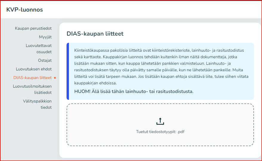 DIAS-kauppa kiinteistölle – Ohjekeskus